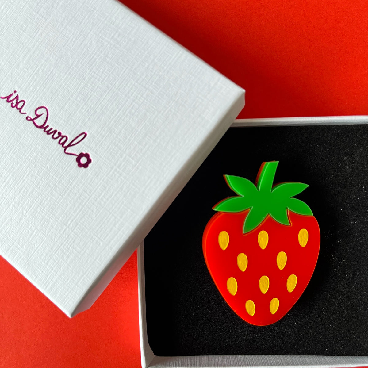 STRAWBERRY Acrylic Brooch, a fun, delicious brooch! – Isa Duval